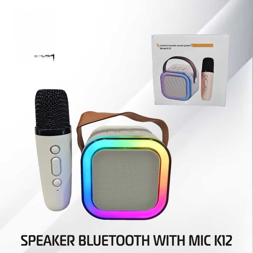 Jual SPEAKER MICROPHONE KAROEKE SET BLUETOOTH K12 RGB | Shopee Indonesia