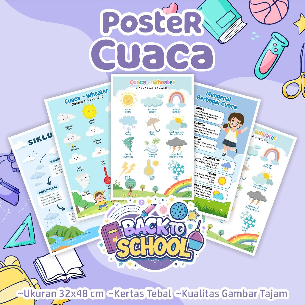 Jual Poster CUACA - Poster edukasi mengenal cuaca | Shopee Indonesia