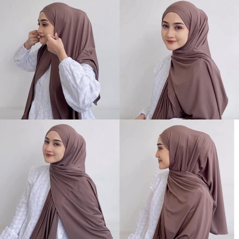 Jual HIJAB PASHMINA INSTAN OVAL MELEYOT JERSEY PREMIUM || PASHMINA ...