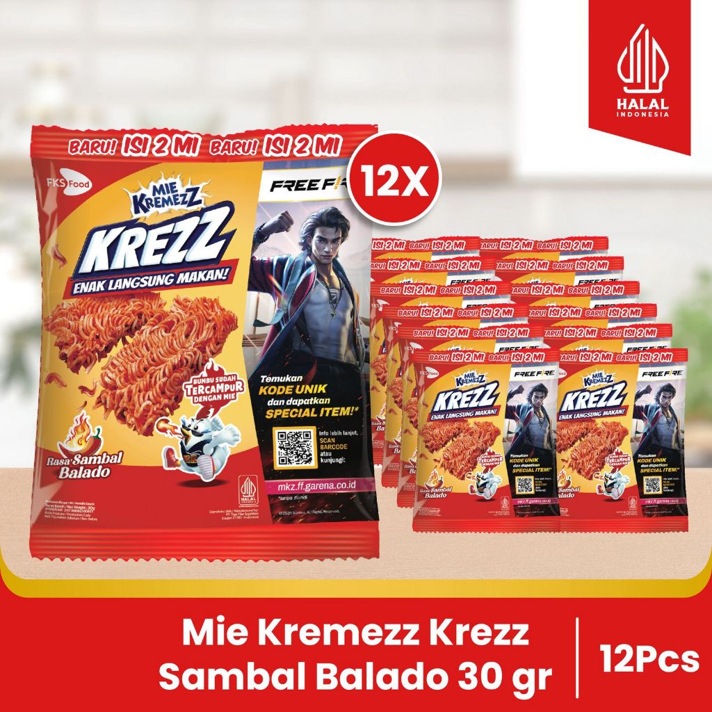 Jual Paket Bundling - Mie Kremezz Krezz - Sambal Balado - 30gr - 6pcs ...