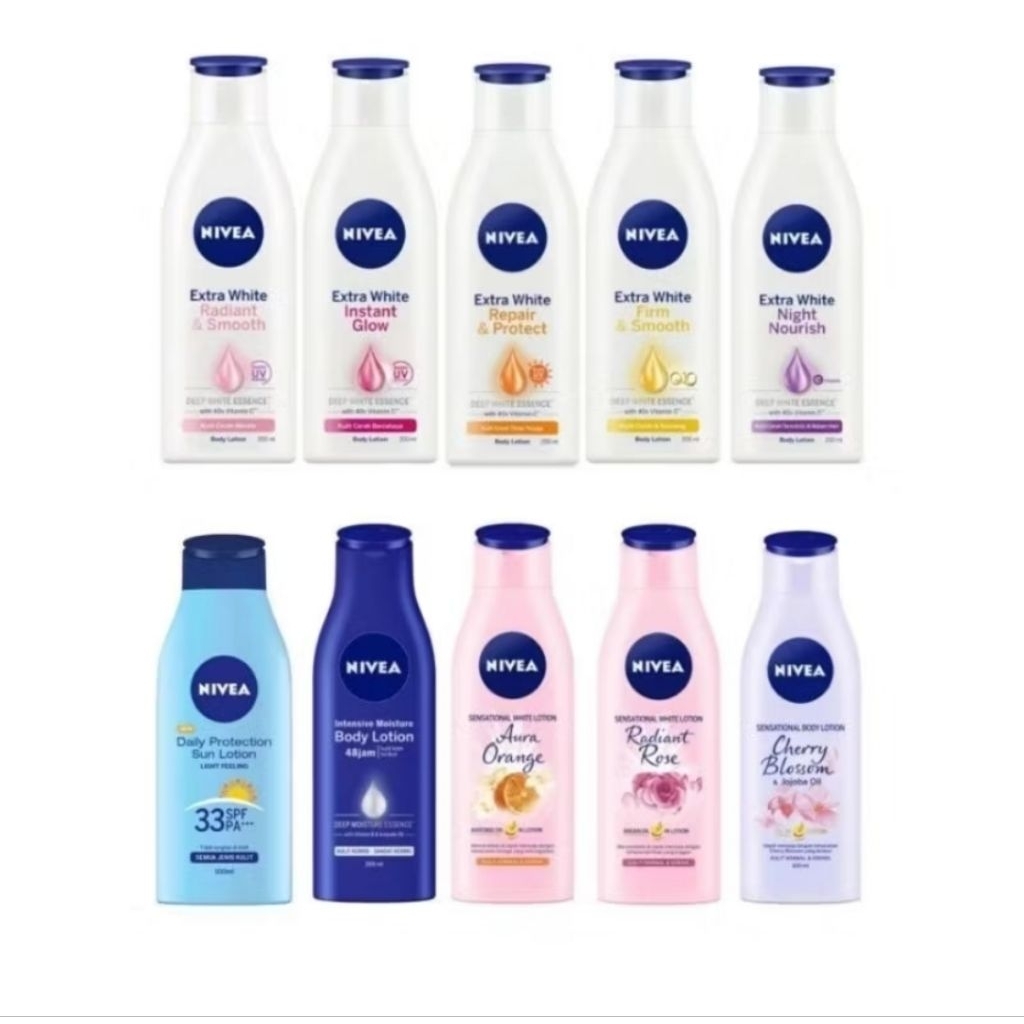 Jual NIVEA Body Lotion Series Extra Bright kemasan botol 190ml care n ...