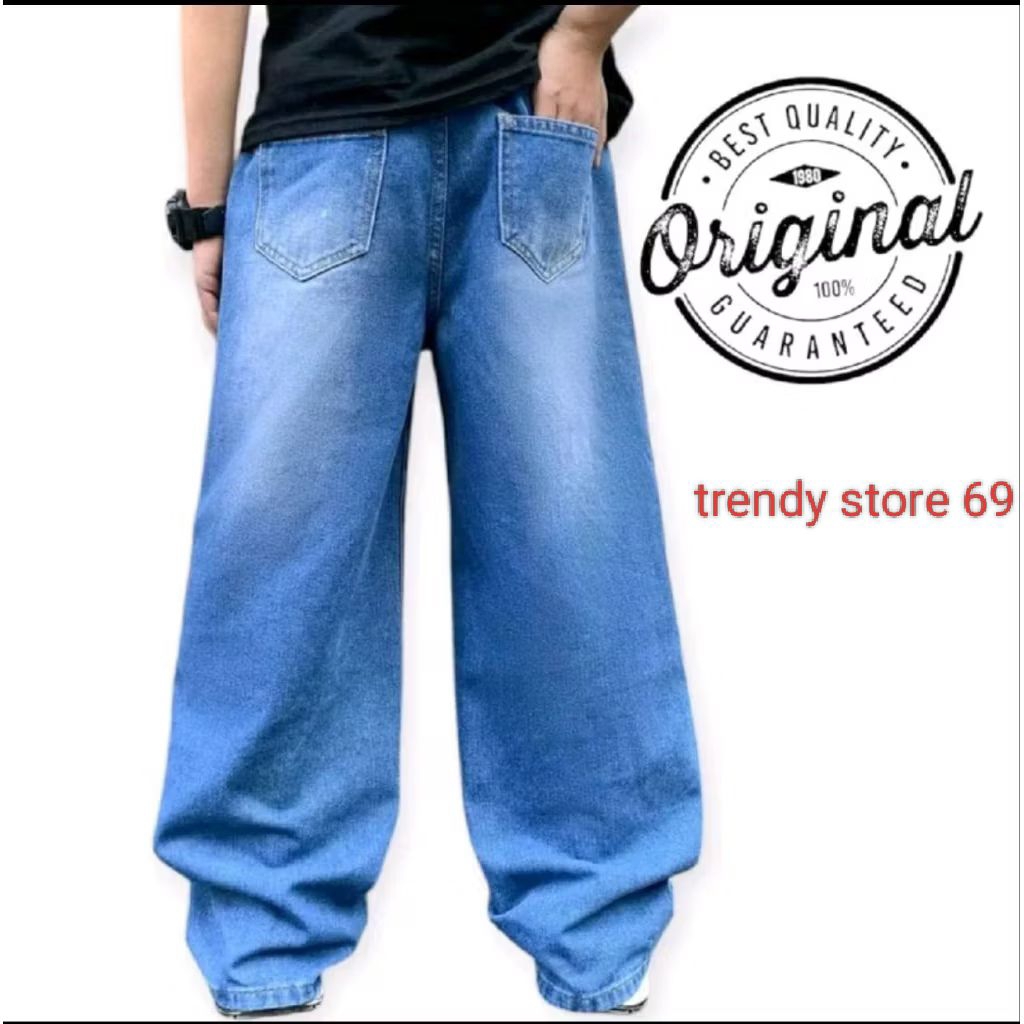 Jual Celana jeans baggy gombrong skena jeans anak- anak unisex modern jeans anak laki-laki dan ...