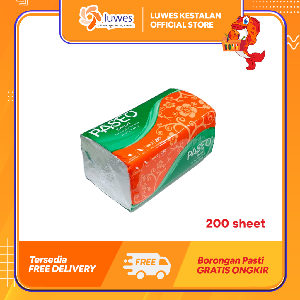 Jual (2 PACK) Tissue Paseo Go smart Facial Tissue 240 sheets Lembut ...