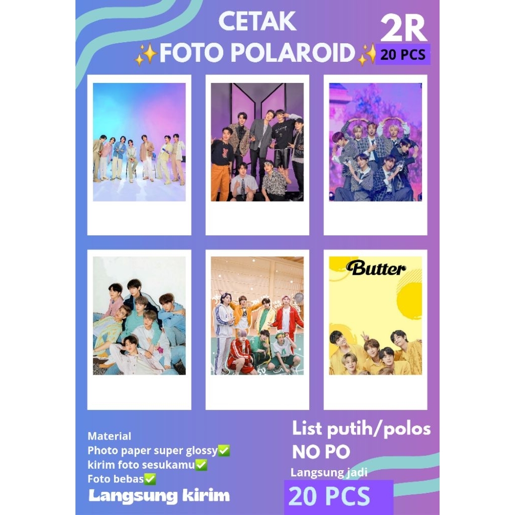 Jual 20 PCS CETAK FOTO POLAROID 2R CUSTOM. ISI 20 PCS LIST PUTIH/POLOS ...