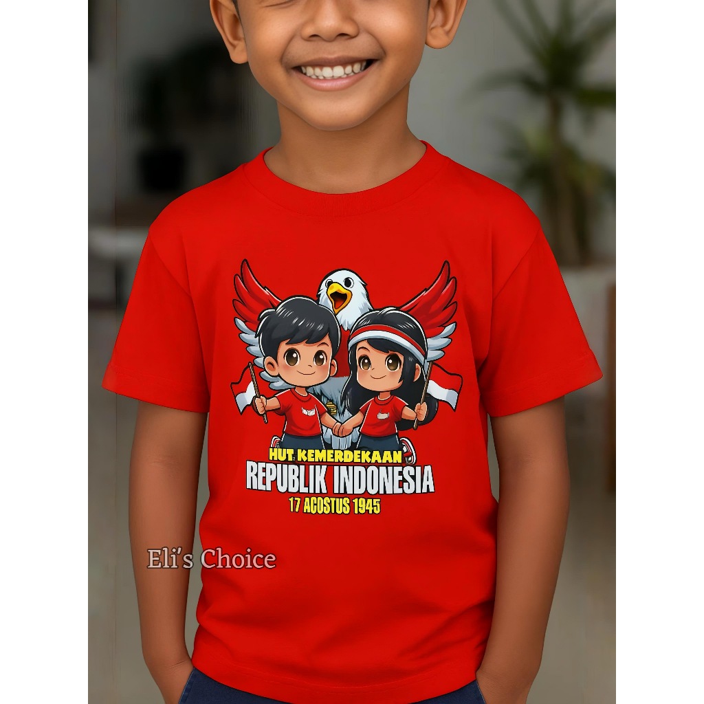 Jual Kaos Distro Anak Motif HUT RI 17 Agustus / Baju Kemerdekaan Anak Gambar Kartun Lucu ...