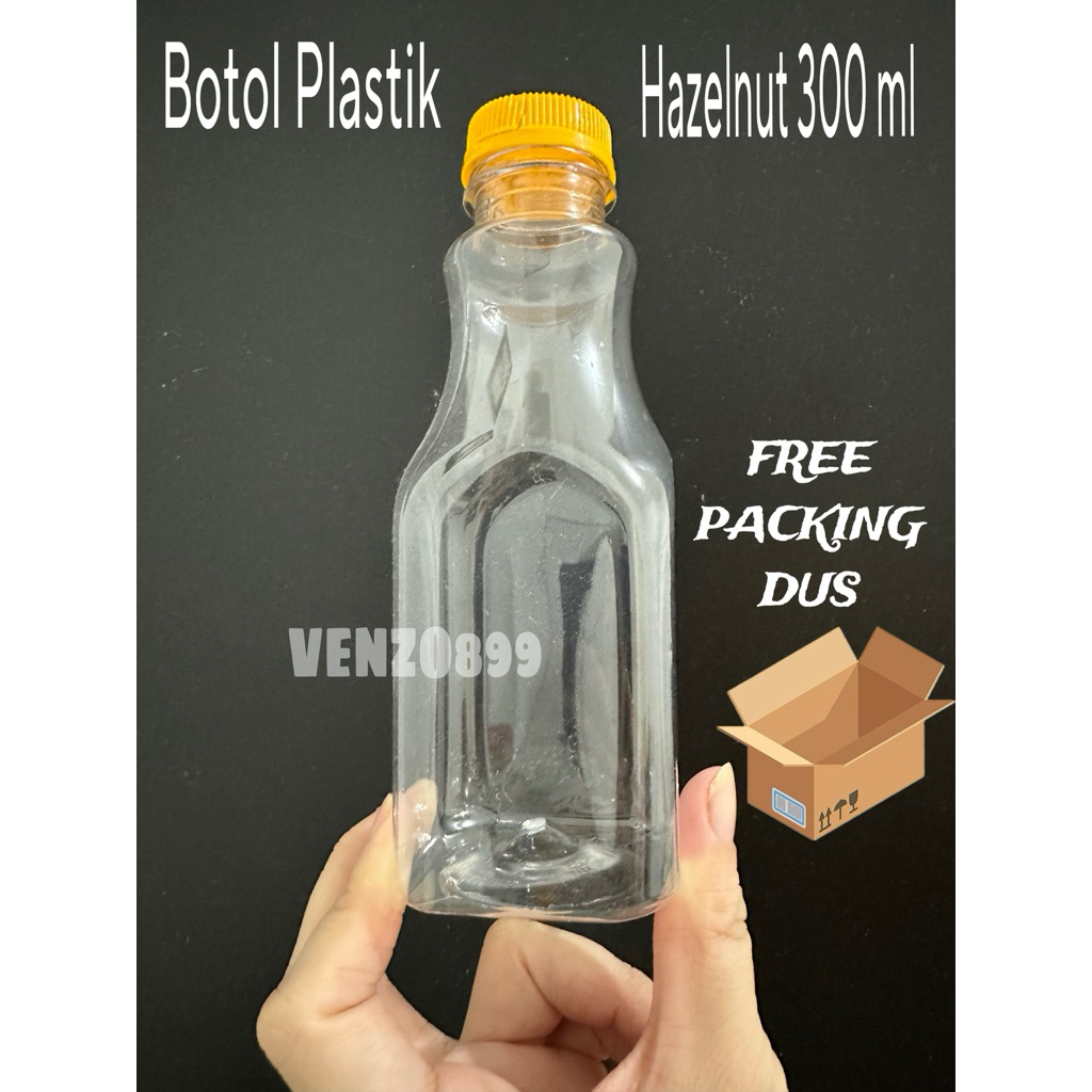 Jual (50 PCS) Botol Plastik 300ml Hazelnut FREE PACKING DUS | Shopee ...