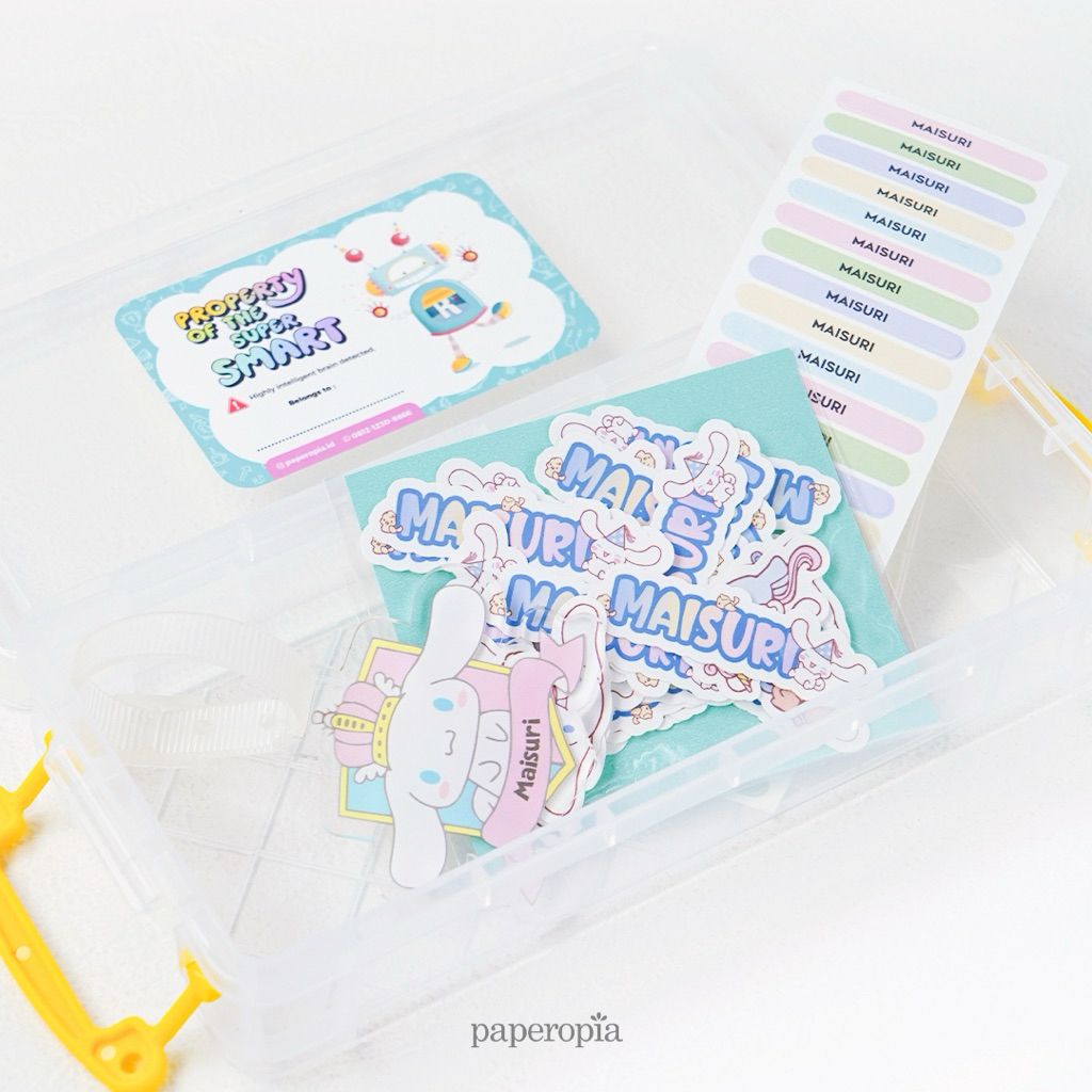 Jual Back To School paket stiker nama sticker pensil bag tag gantungan ...