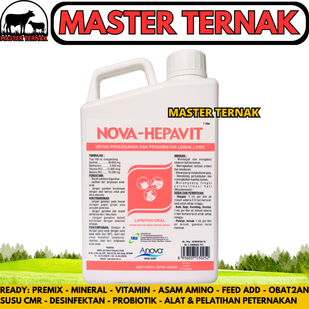 Jual NOVA HEPAVIT 1 LITER - Vitamin Ternak Hepatoprotector Perbaiki ...