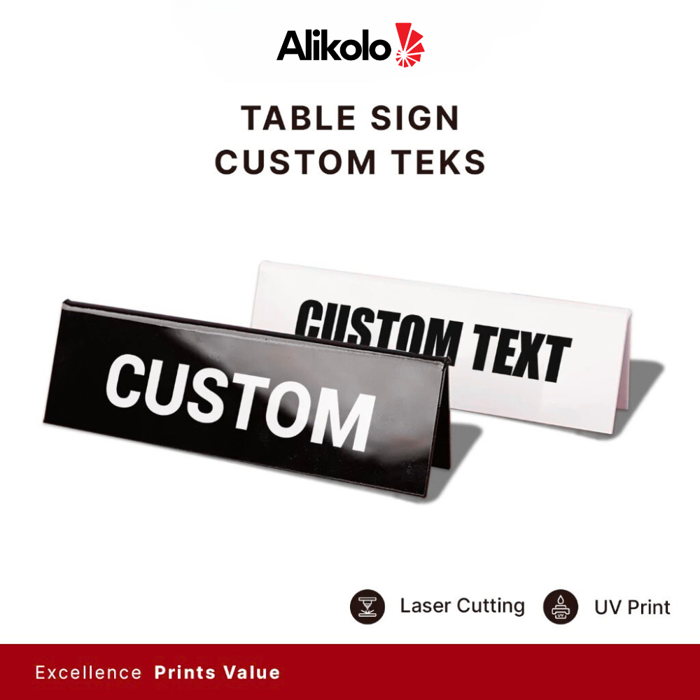 Jual Papan Nama Meja/ Akrilik Custom Tulisan/ Table Sign / Tent Card ...