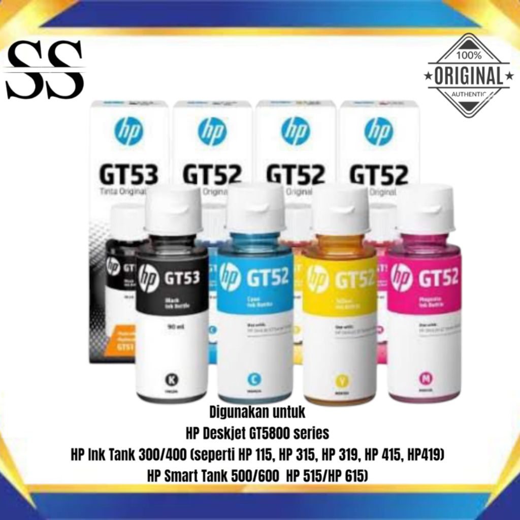 Jual 1SET TINTA HP GT53 GT52 GT51 GT52 TANK 310 315 319 350 415 419 410 ...