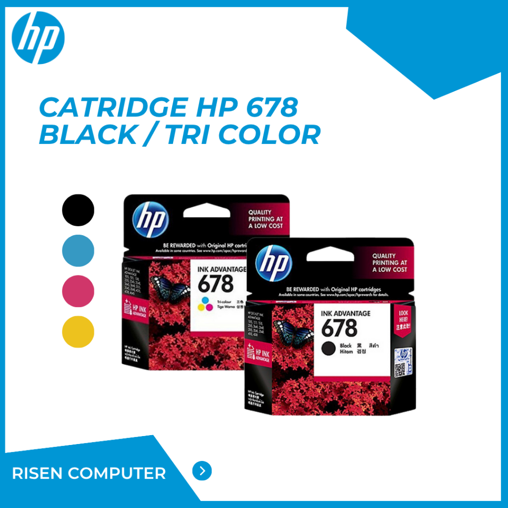 Jual TINTA PRINTER HP 678 Cartridge Ink Advantage Black CZ108AA CZ107AA ...