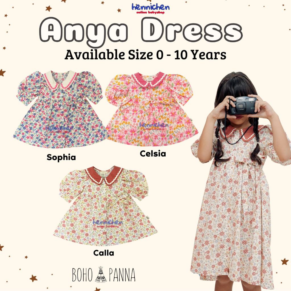 Jual Bohopanna 0-10 Tahun Anya Dress / Collar Puffy Ribbon Dress ...