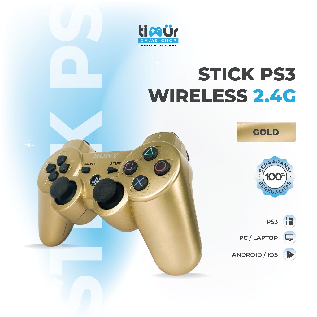 Jual Stik Stick PS3 Original Ori Pabrik Wireless Warna Gold TANPA PACK ...