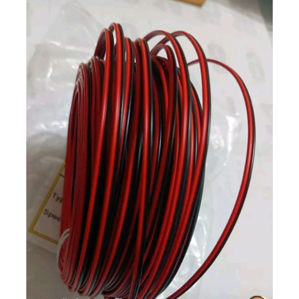 Jual kabel merah hitam 2 jalur AWG 24 2x18 0,12 otomotif aksesoris ...