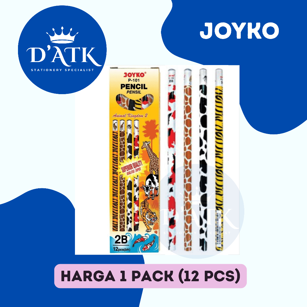 Jual JOYKO - Pensil Kayu 2B P-101 2B Animal - Pcs / Pensil Joyko 1 Pack (12 PCS) | Shopee Indonesia
