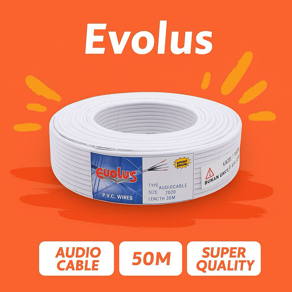 Jual KABEL LISTRIK 2X0,75 SERABUT PUTIH/ HITAM/ HYO/ NYYHYO 10M/ 25M/ 50M EVOLUS | Shopee Indonesia