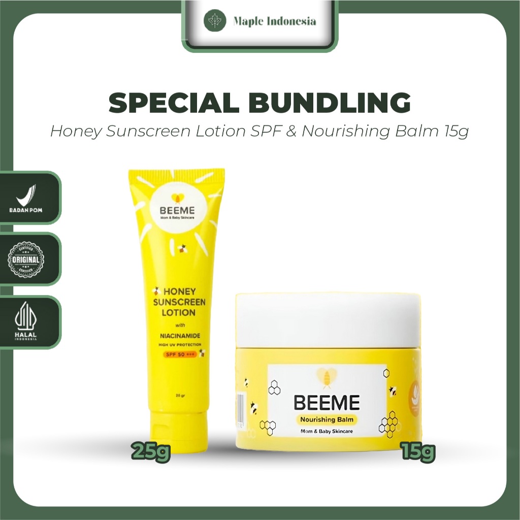 Jual Paket Beeme Nourishing Balm 15g + Honey Sunscreen Lotion SPF 50 ...