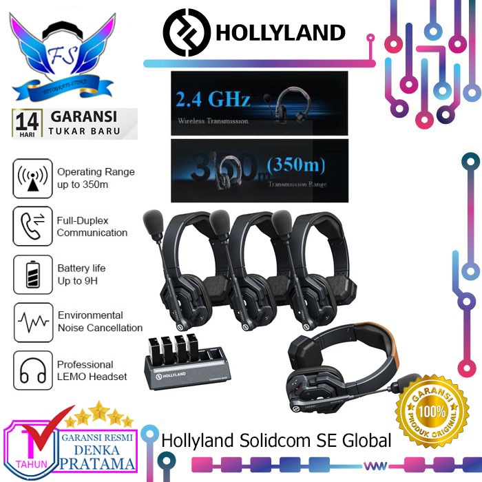Jual Hollyland Solidcom SE Global Version 2S 4S 5S Full Duplex Wireless Intercom Headset Garansi ...