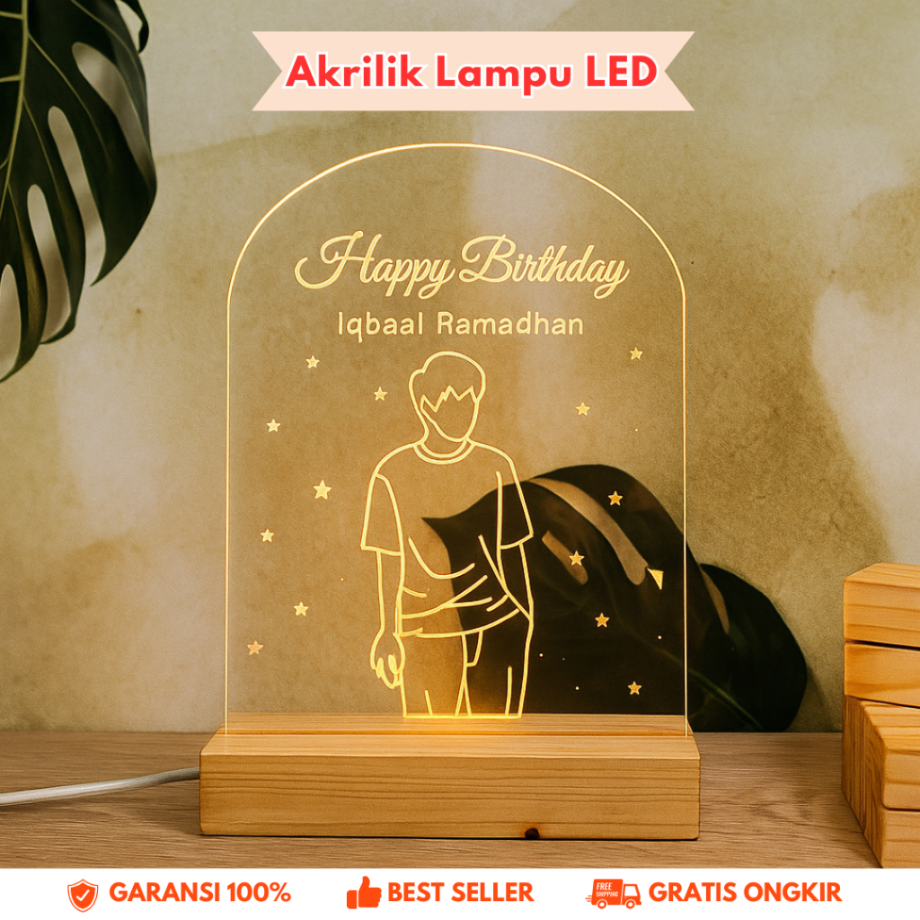 Jual Kado Custom Acrylic LED Akrilik Sketsa Gift Wisuda Kado Ulang ...