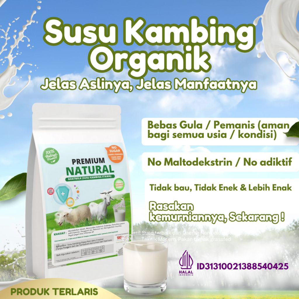 Jual SUSU KAMBING ETAWA ORGANIK PREMIUM HALAL 1KG NON SUGAR / NON ...