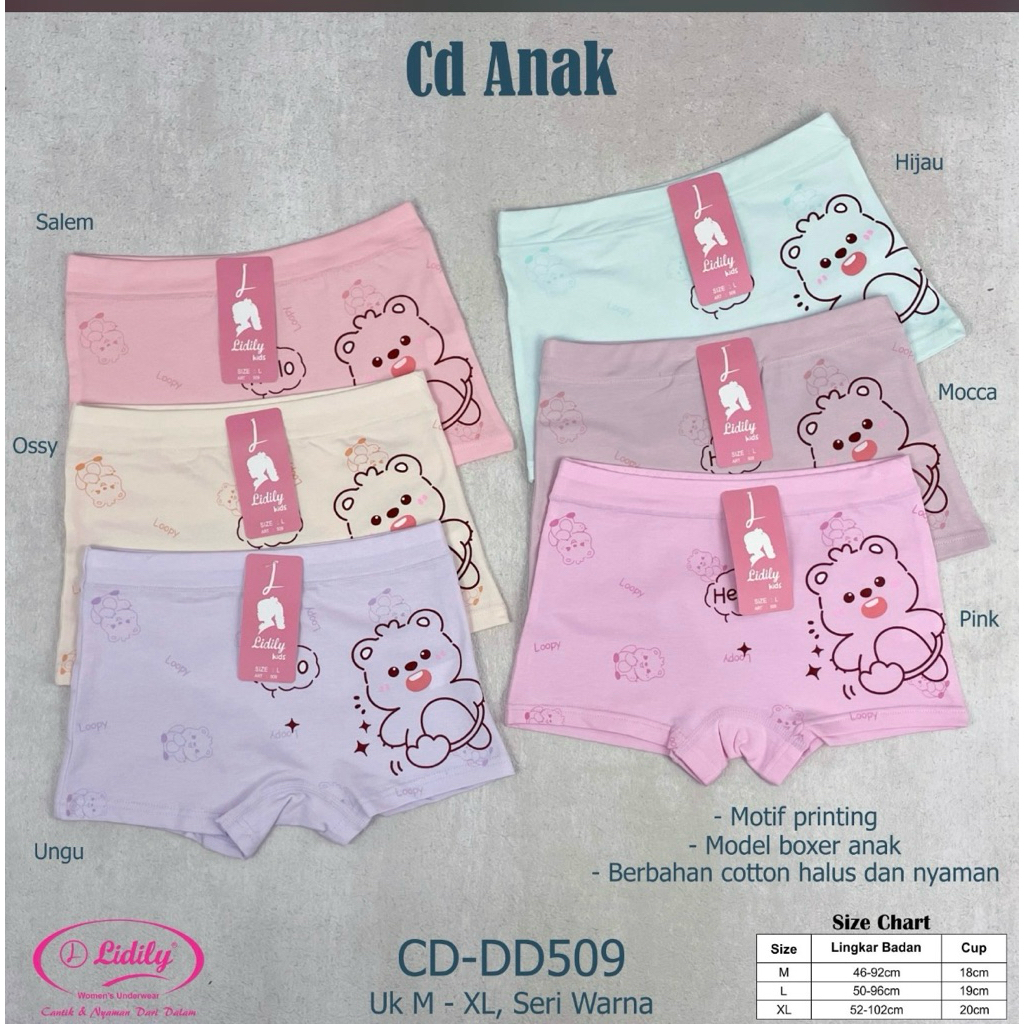 Jual cd boxer anak cewek bahan katun spandex lembut dan nyaman dipakai ...