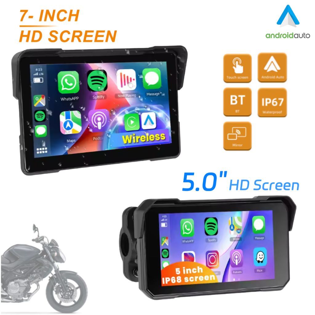 Jual GPS Navigasi Maps Motor Android Auto Carplay Motor 5 Inch dan 7 ...
