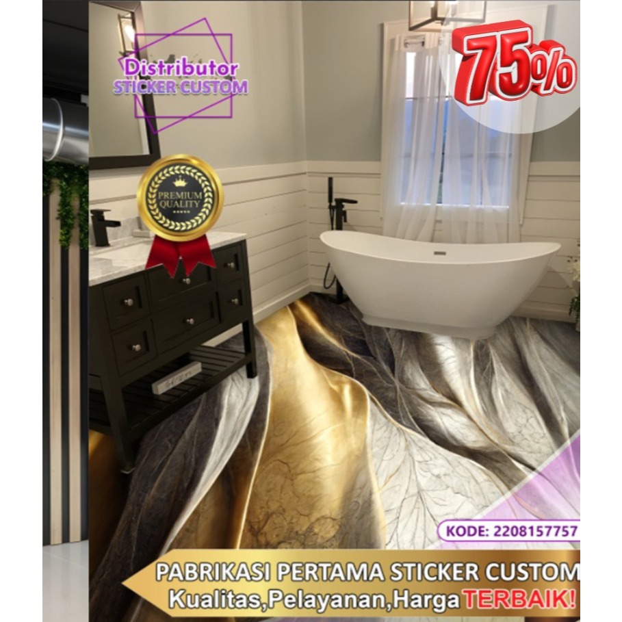 Jual Sticker Lantai Custom 3D Tema Marmer | Stiker Kaca Kantor | Stiker ...