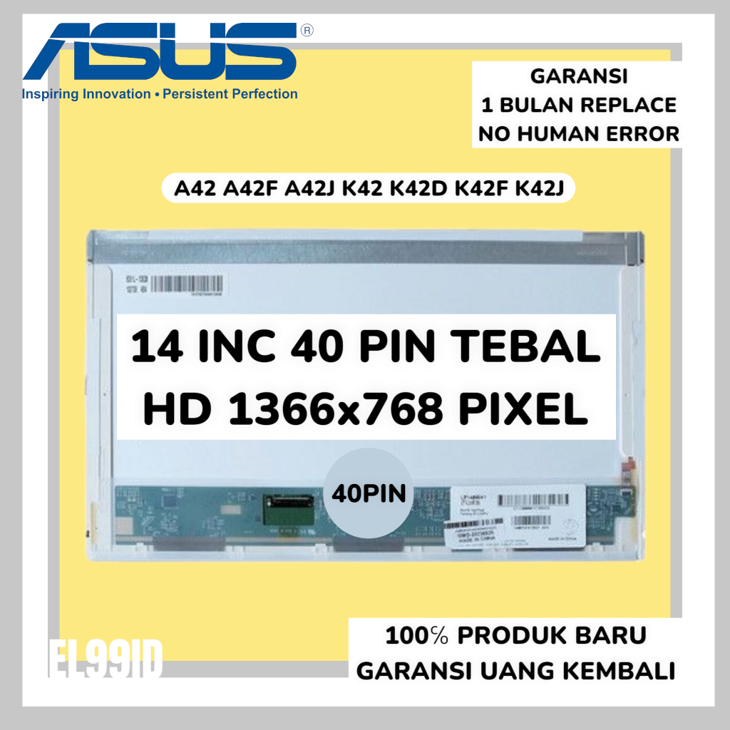 Jual LED LCD Layar Screen Asus A42 A42J A42F A43 A43E A43S K42 K42J | Shopee Indonesia