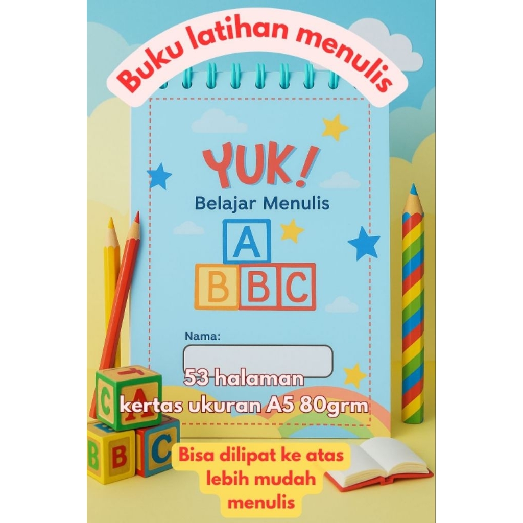 Jual Buku Mengenal & Menulis Huruf Worksheet Anak Pra TK 2 3 4 5 Tahun ...