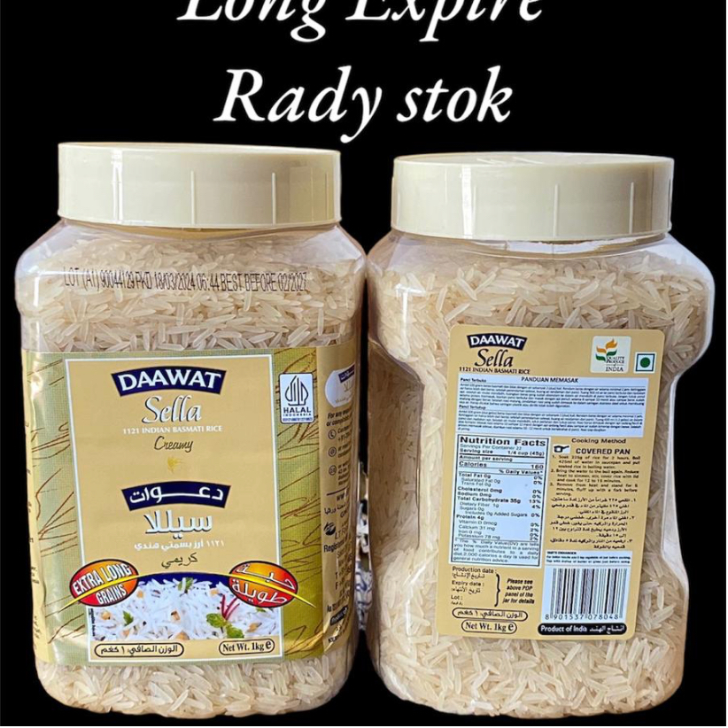 Jual Daawat sella basmati 1121(1kg ) toples rice basmati creamy\ beras ...