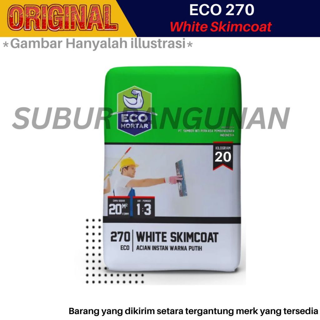 Jual Semen Mortar Instan ECO 270 Acian Putih 20 Kg | Shopee Indonesia
