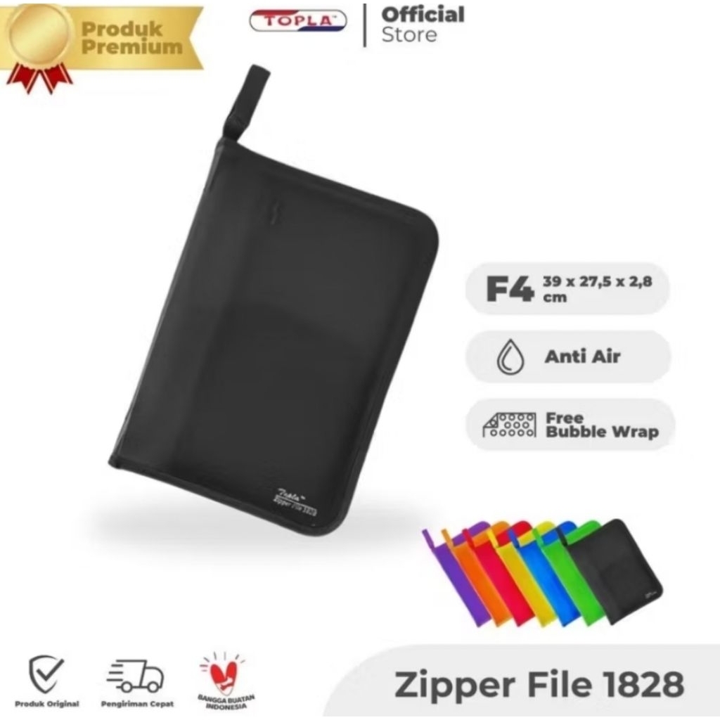 Jual Topla Zipper file 1828 map dokumen resleting folio F4 topla Zipper ...