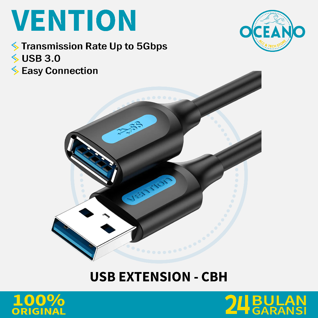 Jual Vention Kabel Usb 3.0 Extension Male to Female - CBH | Shopee ...