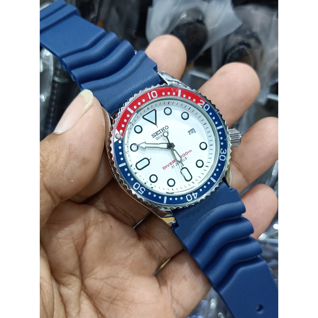 Jual DRIVER SAIKO PEPSI TGL JAM TANGAN TALI RUBBER PRIA DIAMETER 42 MM ...