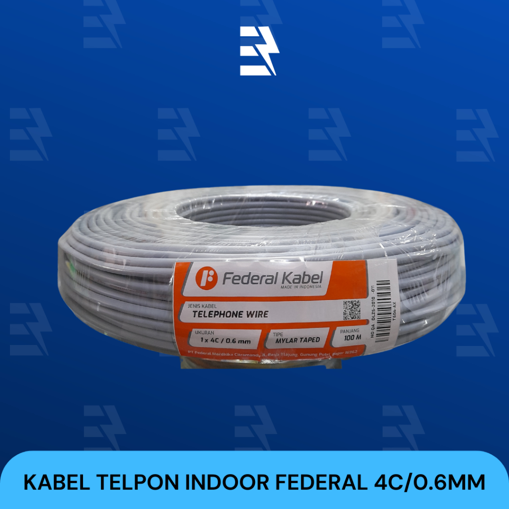Jual Federal Kabel Telepon Indoor 4C / 0.6MM Grey Panjang 100M | Shopee ...