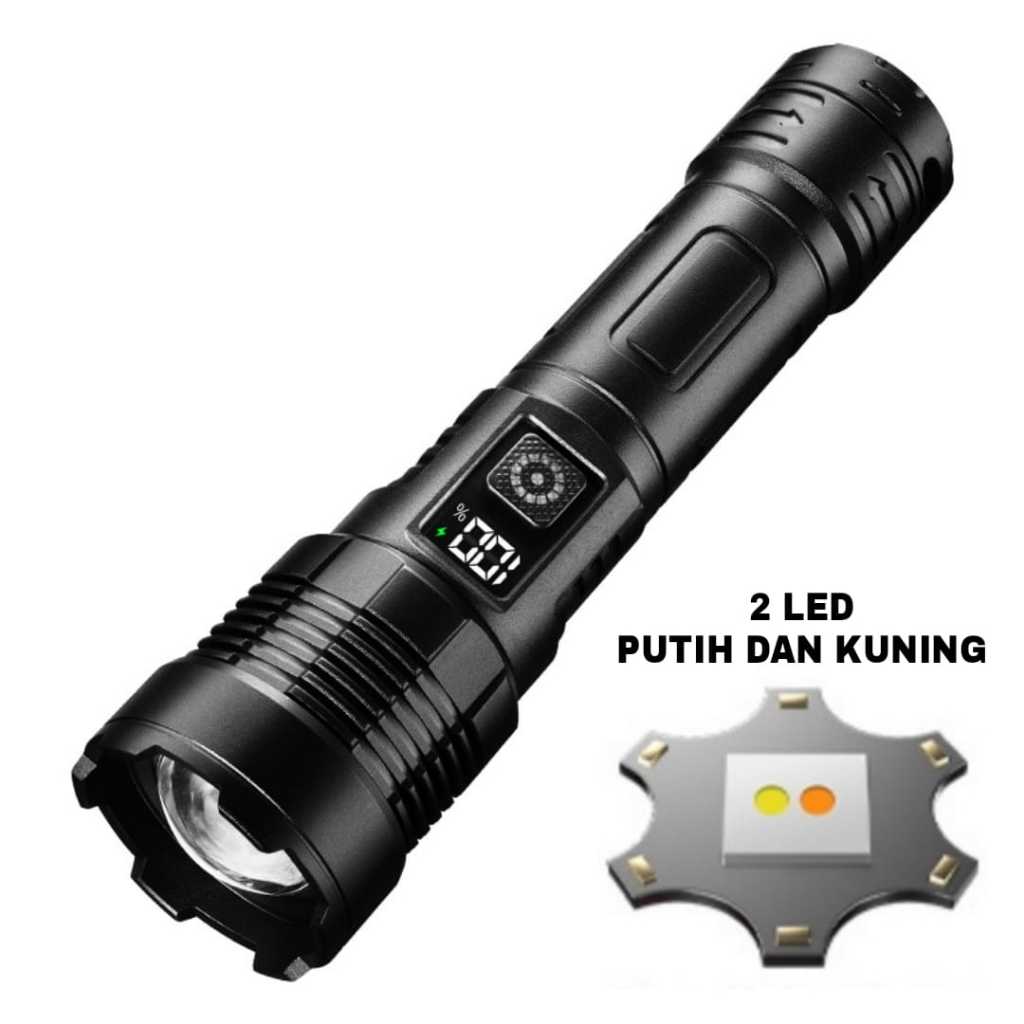 Jual SENTER LED LASER ZOOM 60WATT CB-A97 - 2 WARNA PUTIH DAN KUNING ...