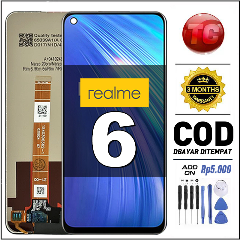 Jual LCD Realme 6 Original 100% Fullset Asli Ori Touchscreen Compatible ...