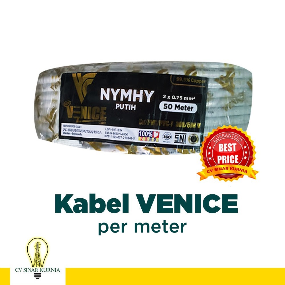 Jual Kabel Listrik NYMHY 2x0,75 2x0,75mm METERAN | SINAR Kabel Serabut VENICE murah | Shopee ...