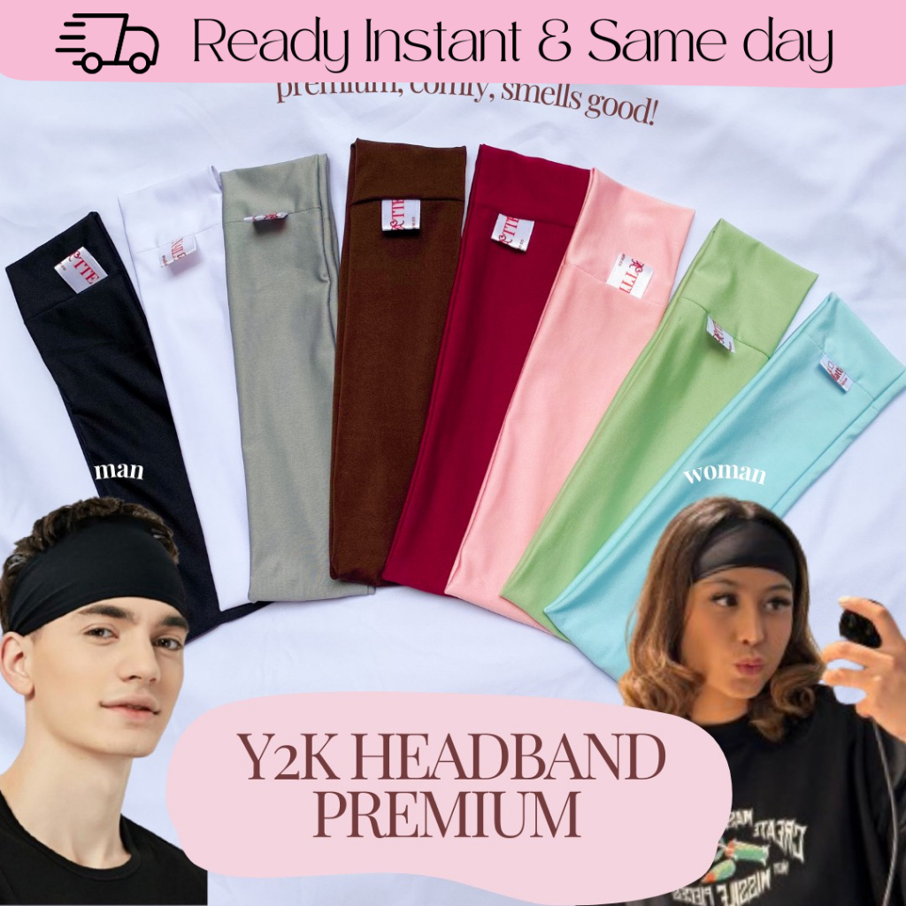 Jual Bandana y2k headband bando bendo bondu kain olahraga ciput hijab ...