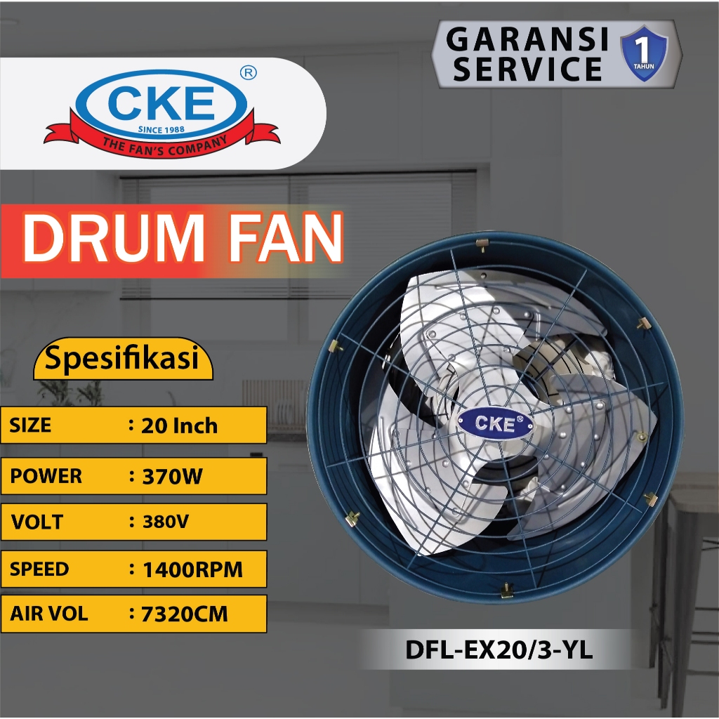 Jual CKE Drum Fan Extra Low Noise 20 Inch 380V Blower Tabung Blower ...