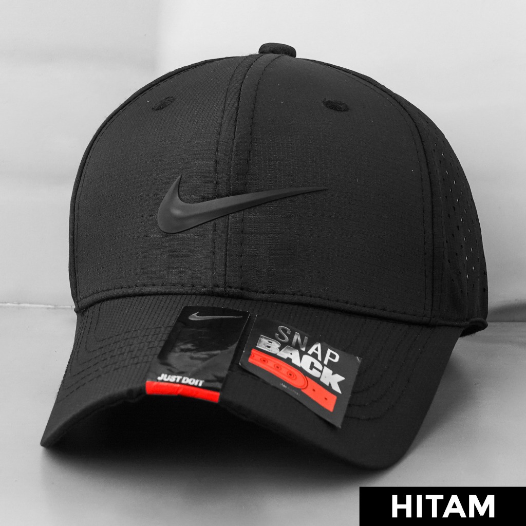Jual Centang Topi Baseball Caps Jaring Laser Hitam Logo Karet Rubber ...