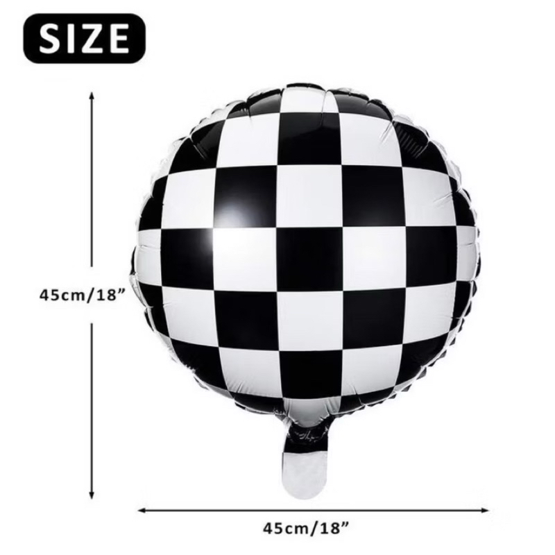 Jual BALON BULAT 18” BLACK WHITE RACING / BALON BALAP | Shopee Indonesia