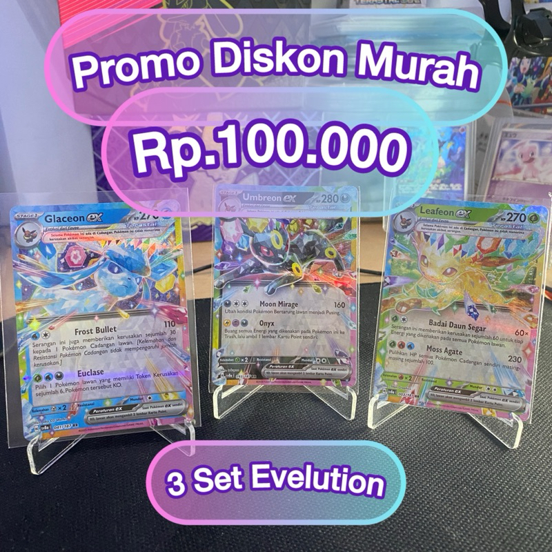 Jual Eevee EX RR Evoline Beli 3 Set Rp.100.000 Promo TCG Pokemon ...