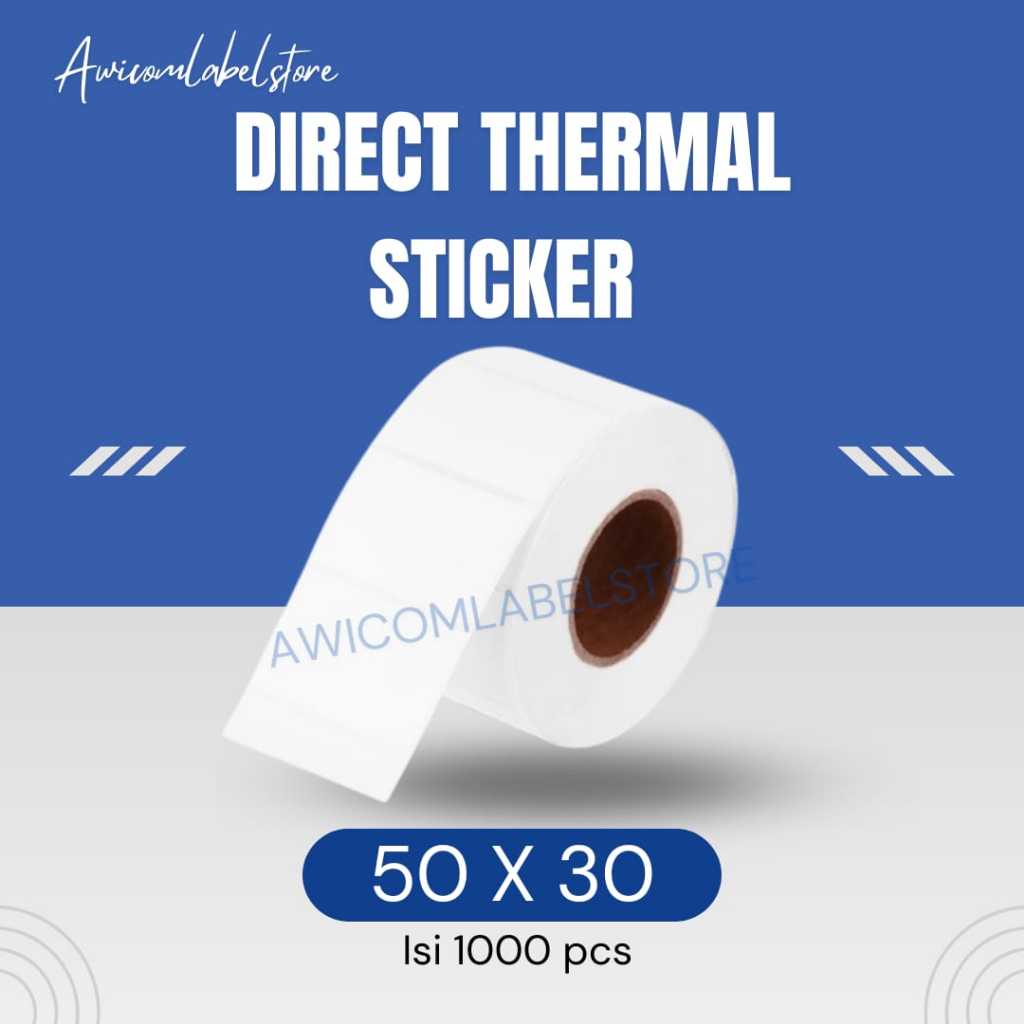 Jual DIRECT THERMAL STICKER [50x30 MM] KERTAS LABEL STIKER BARCODE 50x30 1 LINE 1000 PCS ...