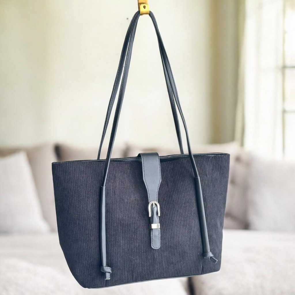 Jual Tas Tote Bag Wanita Shopper JAVA Bahan Leather Corduroy ...