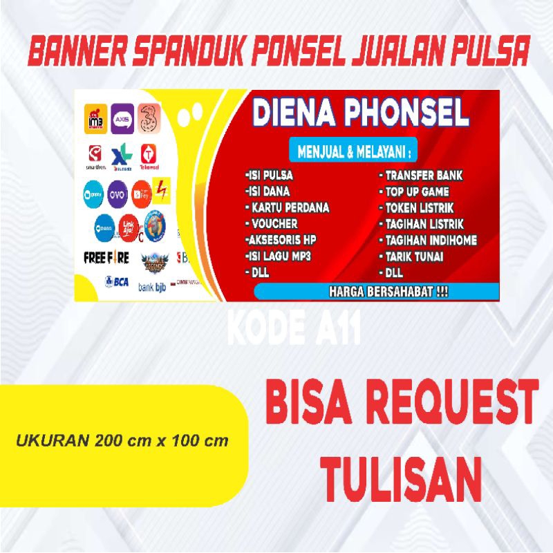 Jual SPANDUK BANNER PONSEL 2 METER X 1 METER HARGA MURAH | Shopee Indonesia