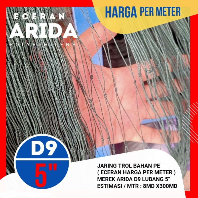 Jual Jaring Trol Trawl D9/ 5" 300MD PE ARIDA ECERAN HARGA PER METER ...