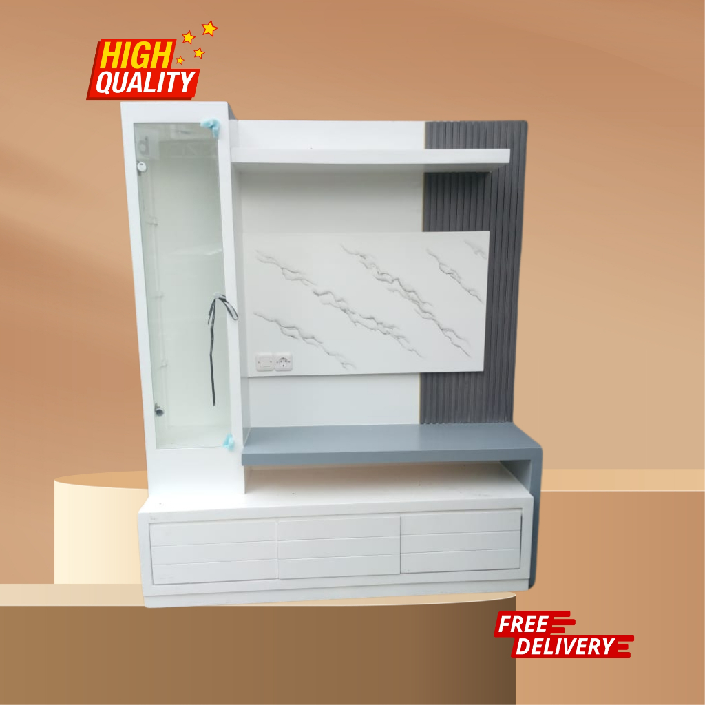 Jual lemari buffet tv partisi minimalis cat duco | Shopee Indonesia