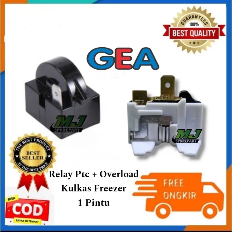 Jual [ 1 Set ] Relay Ptc + Overload Kulkas Freezer Box GEA | Shopee ...