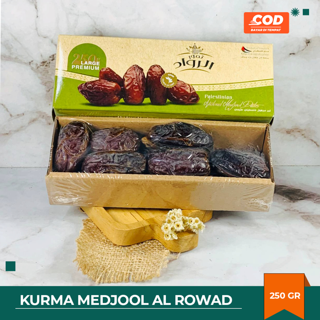 Jual Kurma Medjool Palestina Al Rowad Large Size Kurma Jumbo Medjool Alrowad | Shopee Indonesia